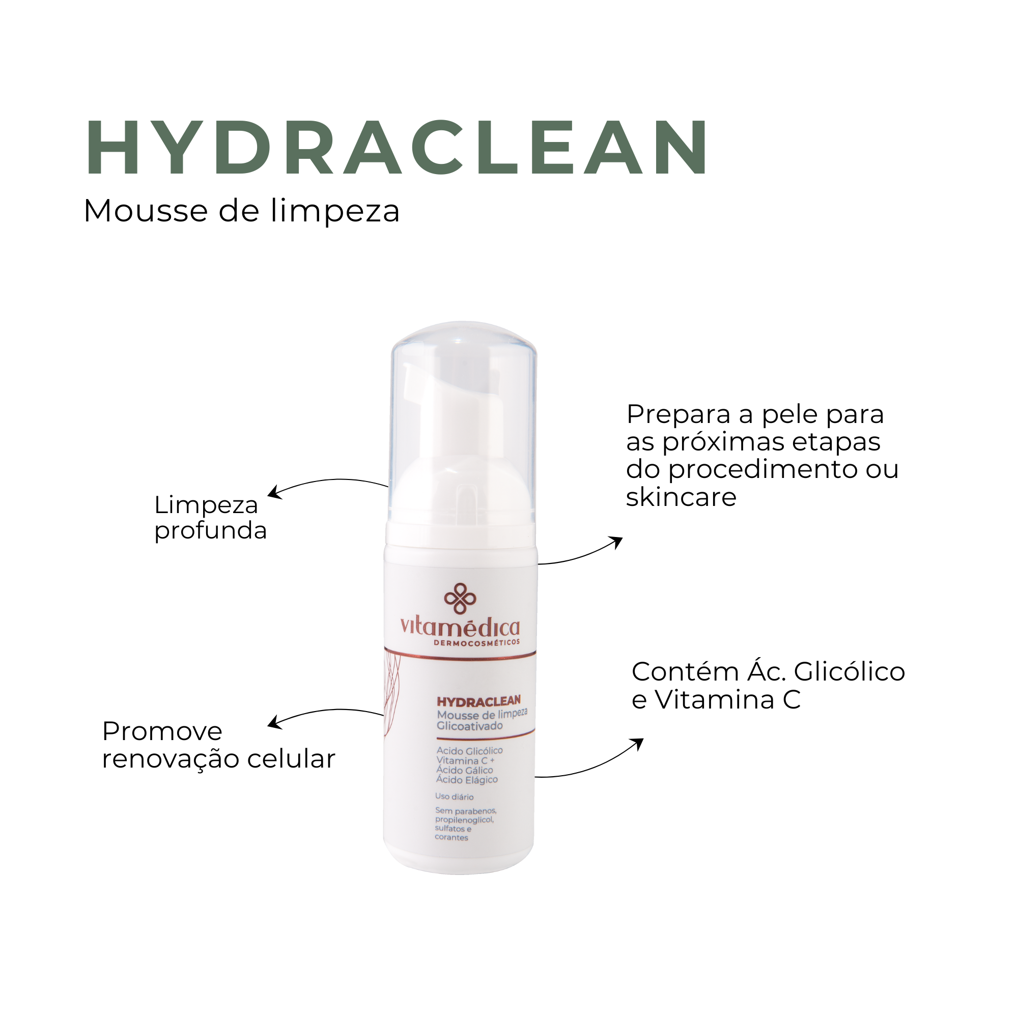 Hydraclean - Mousse de limpeza facial